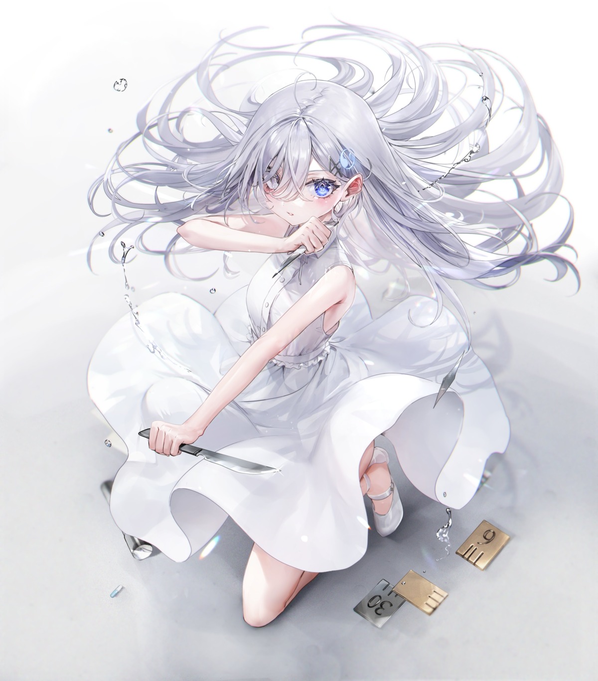 nekometaru shibou yuugi de meshi wo kuu. yuuki (shibou yuugi) dress heterochromia skirt lift ...